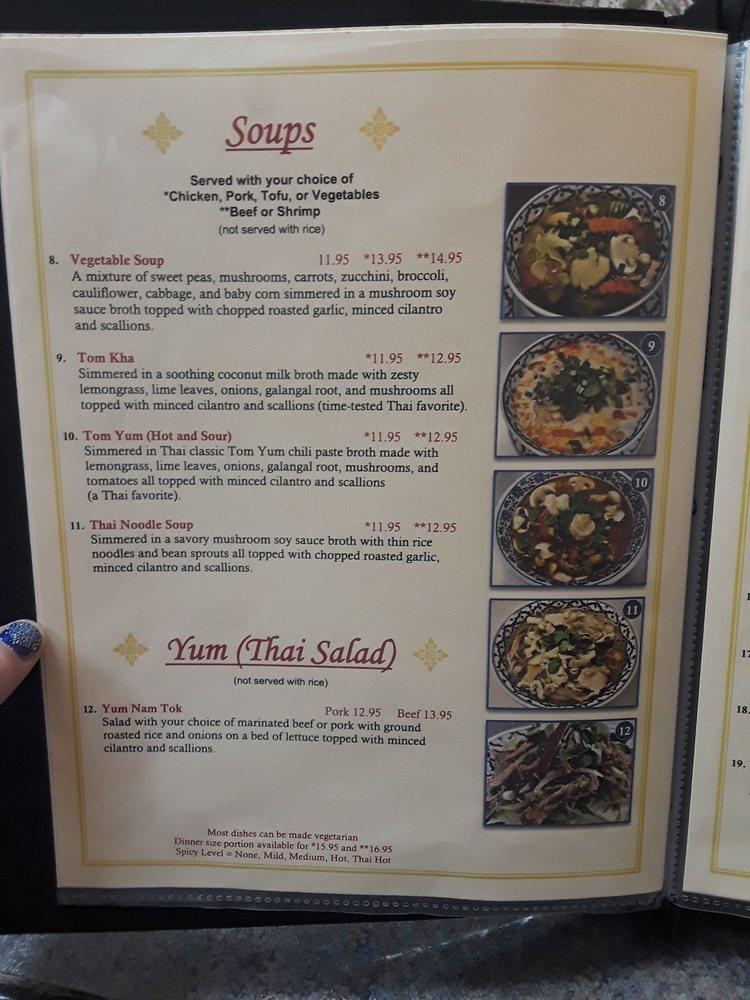 Menu at Bahn Thai Express(College Road) restaurant, Fairbanks