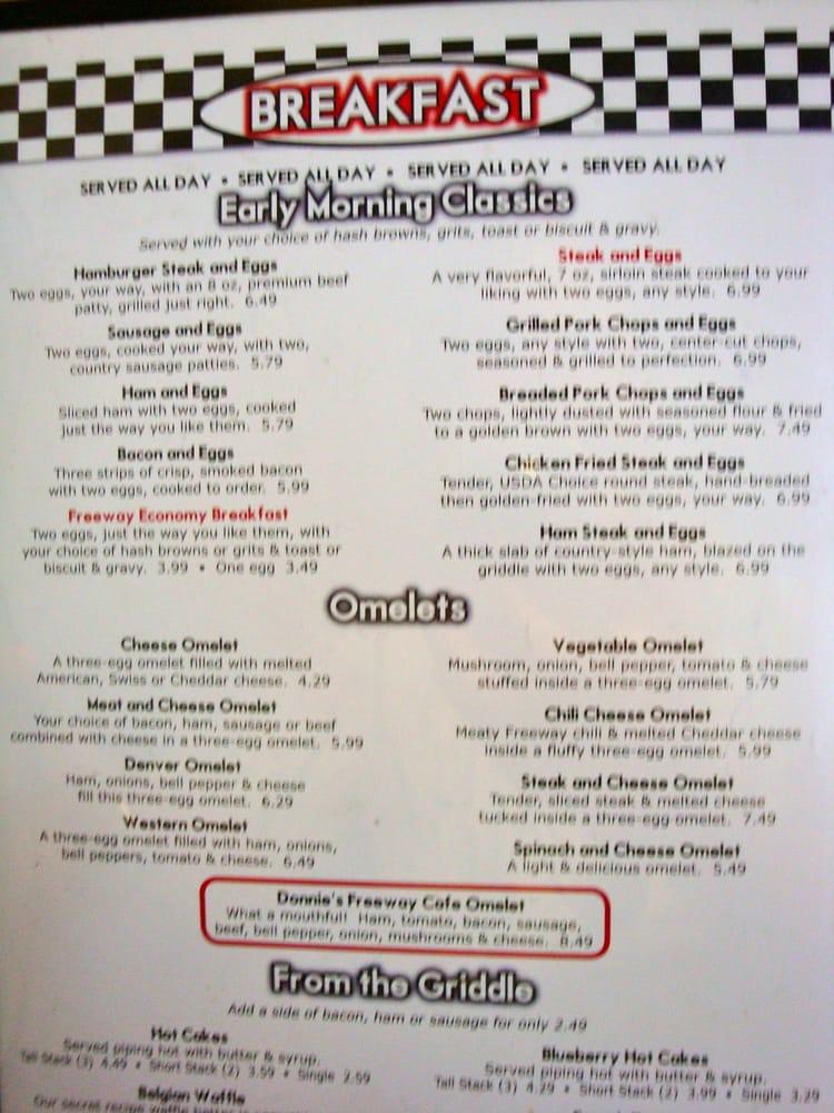 Menu at Freeway Cafe #1, Tulsa, 465 S Sheridan Rd