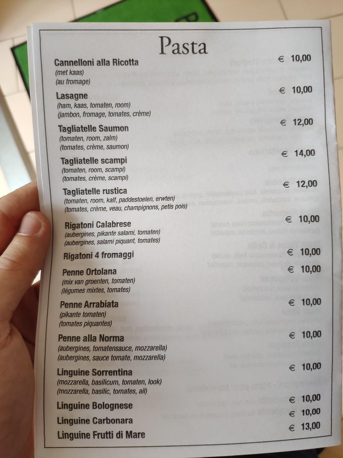 Menu au Picco & Bello, Leeuw-Saint-Pierre, Gemeenteplein 6