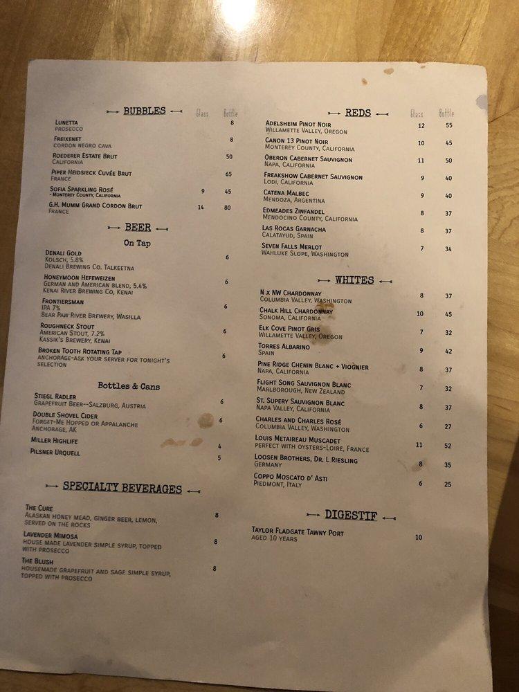 Menu at The Cookery pub & bar, Seward