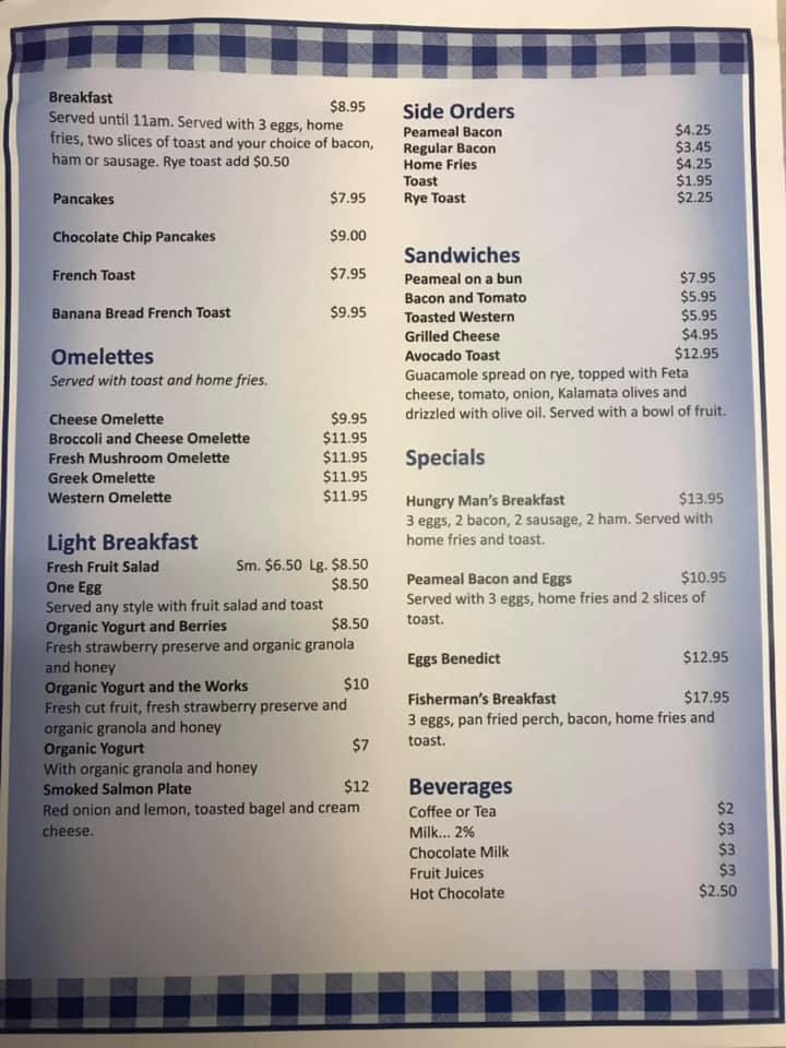 Menu at The Galley restaurant, Port Severn