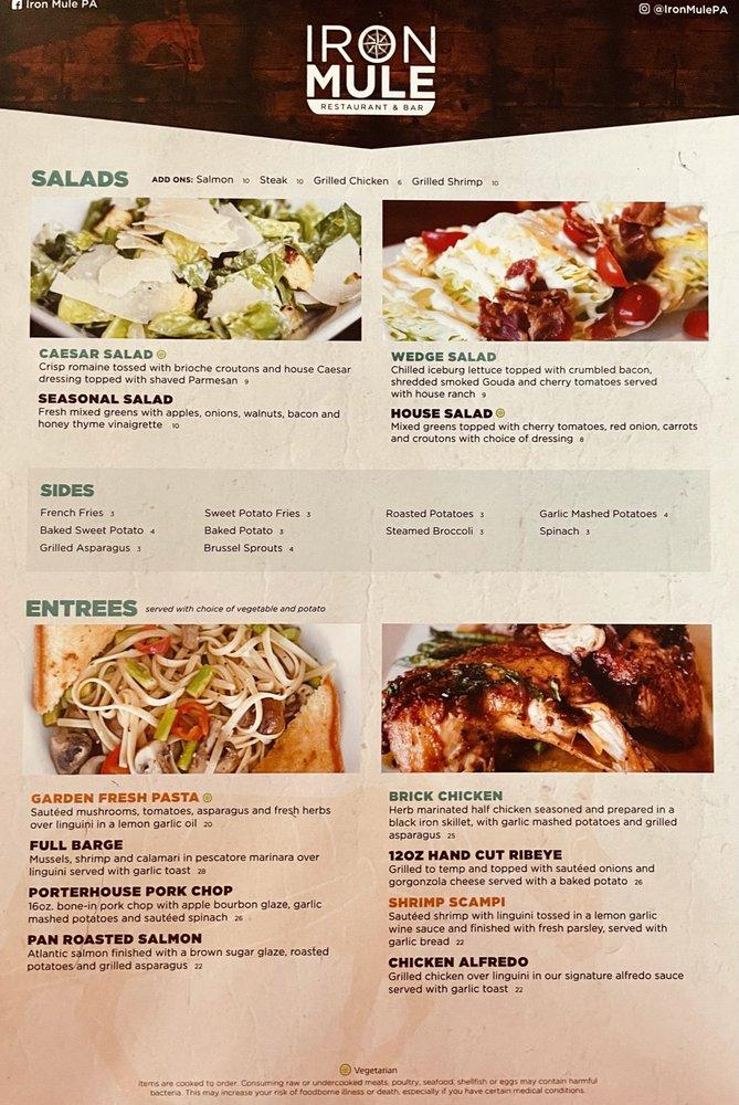 Menu at The Iron Mule pub & bar, Easton