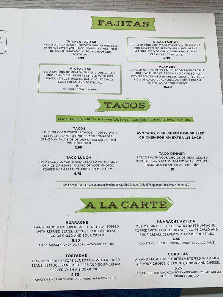 Menu at Breaking Taco restaurant, Mahomet
