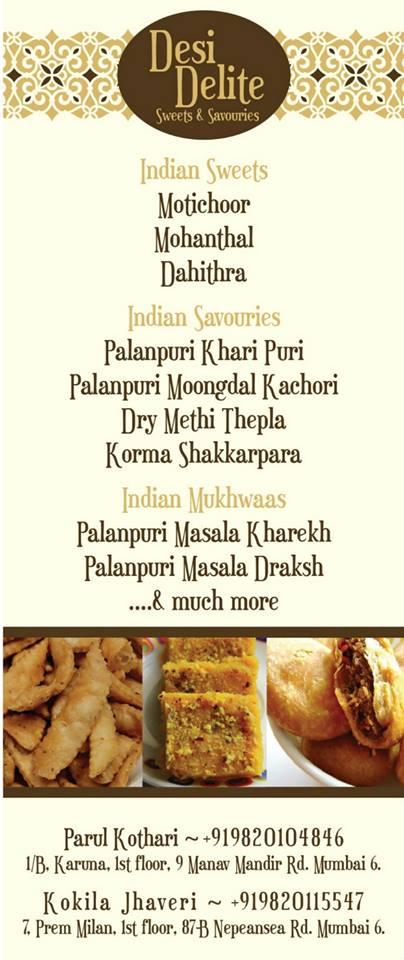 Menu at Desi Delite, Mumbai