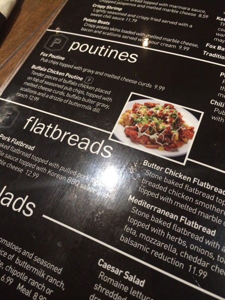 Menu at Fox And Fiddle pub & bar, Toronto, 865 York Mills Road