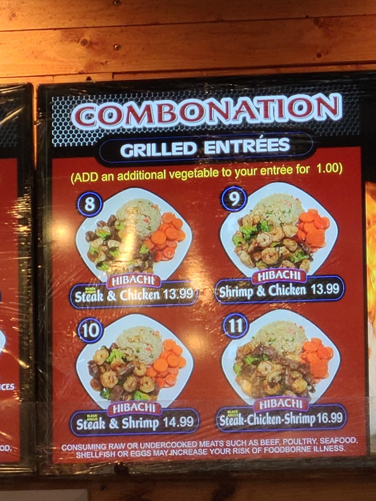 Menu at Nagano Japanese Grill restaurant, Sevierville