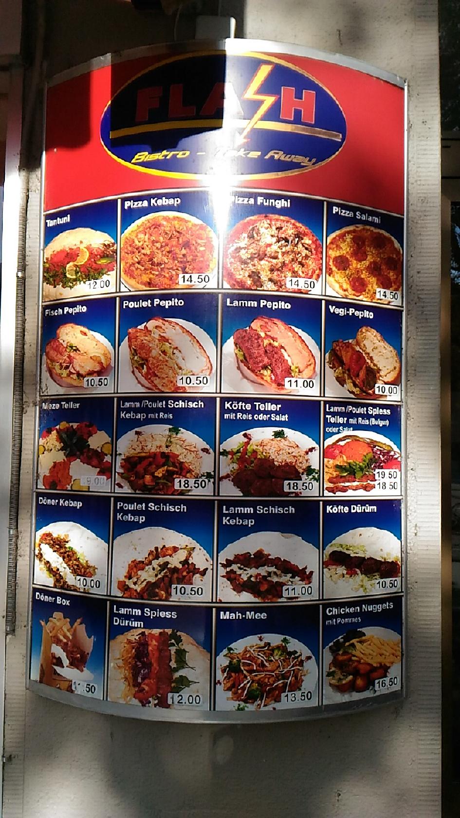 Speisekarte von Flash Take-Away, Zürich