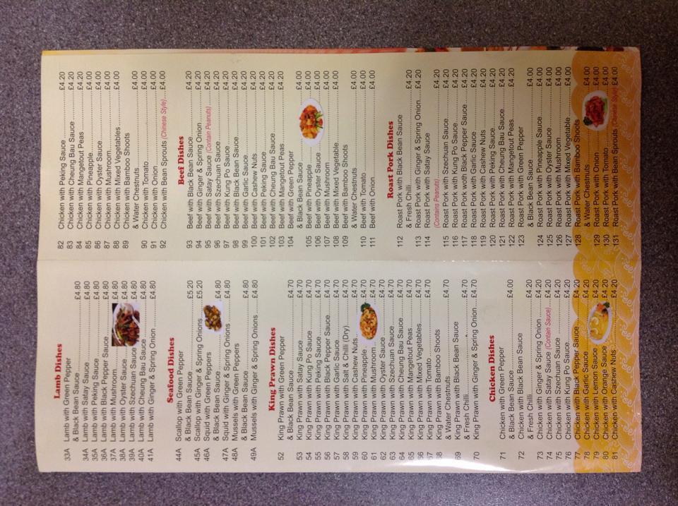 Menu at New Winner fast food, Scunthorpe