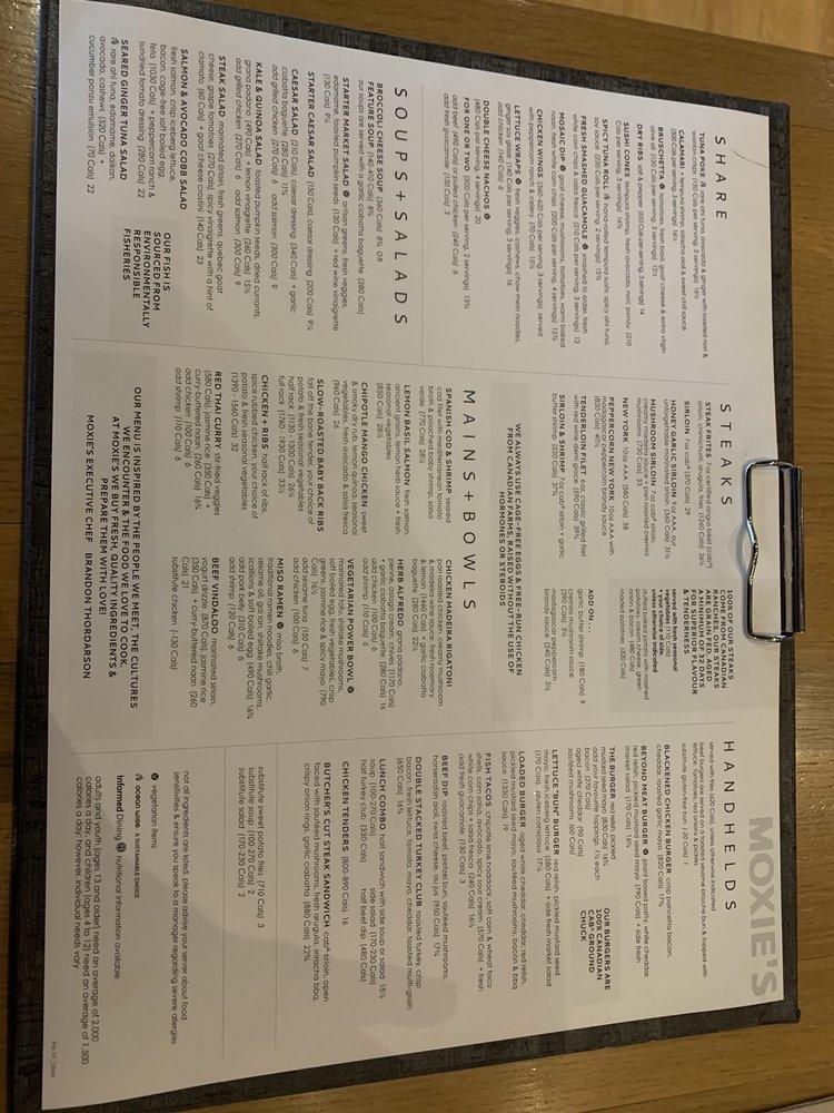 Menu at Moxies Hamilton Restaurant, Hamilton