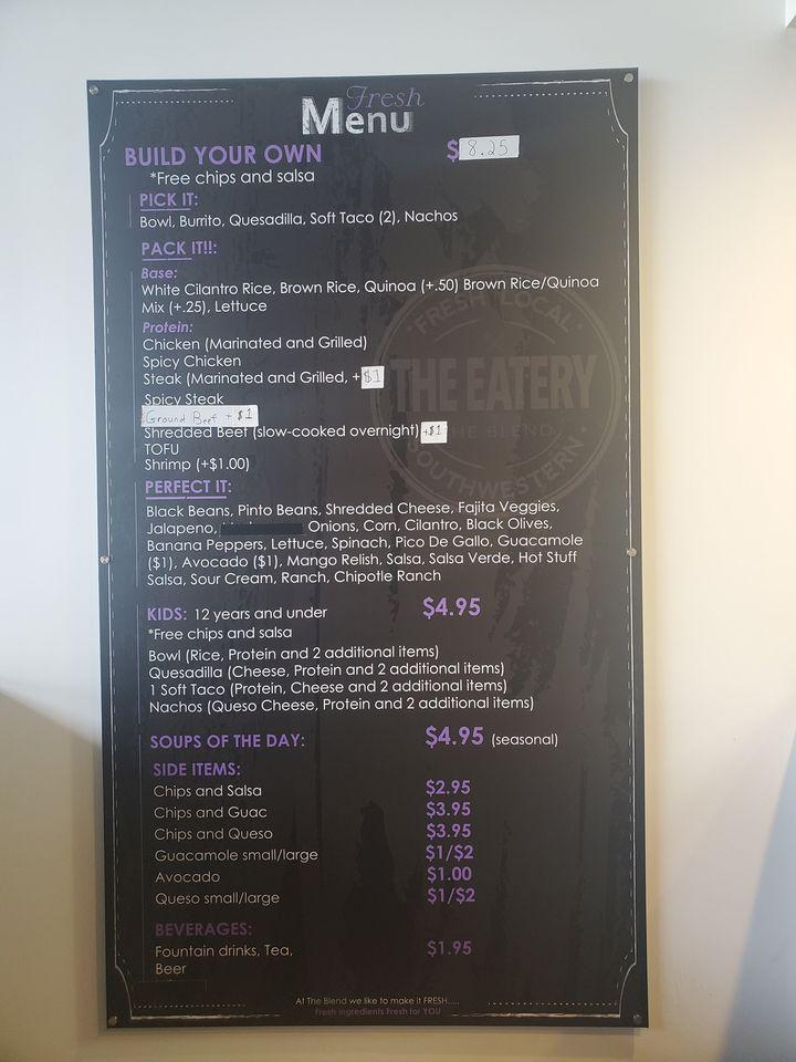 Menu at The Eatery The Blend restaurant, Lexington