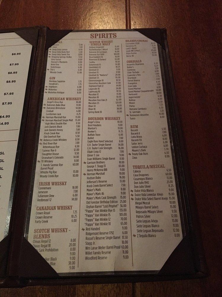 Menu at The Ranch at Las Colinas steakhouse, Irving