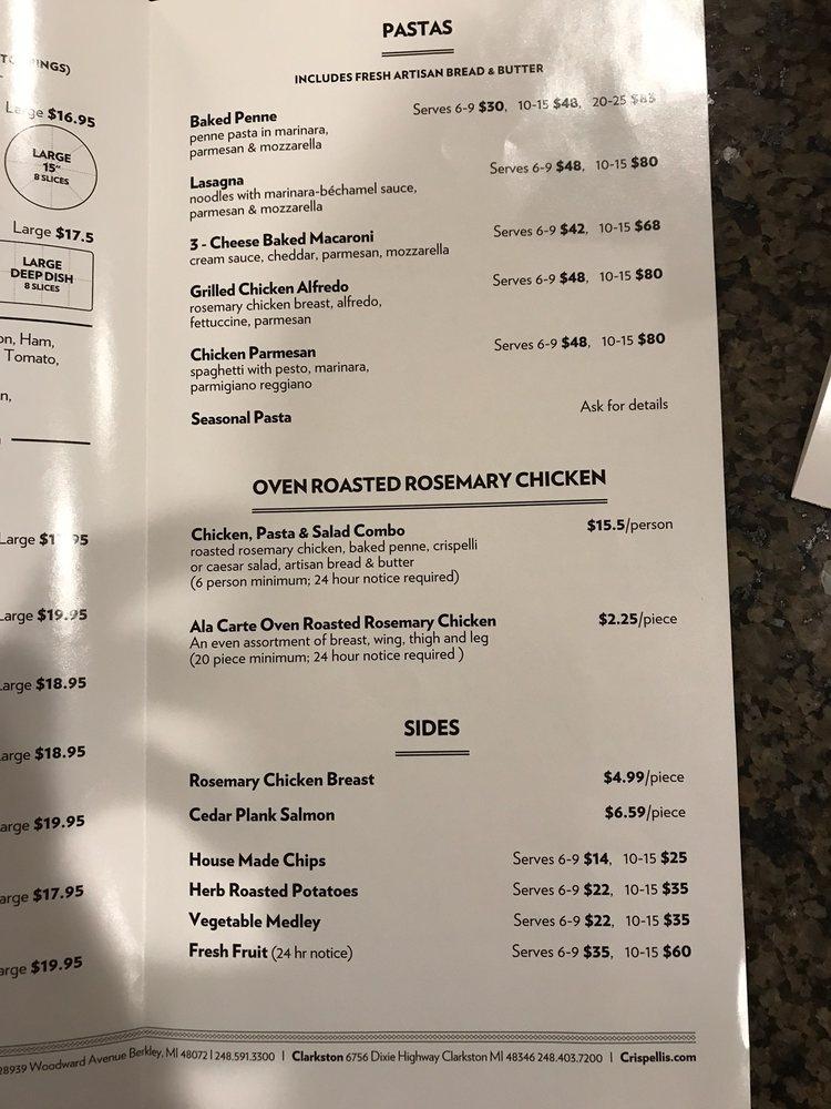 Menu at Crispelli's Bakery & Pizzeria - Clarkston, Clarkston