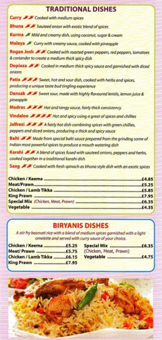 Menu at Goa - Bengal Spice restaurant, Milnthorpe