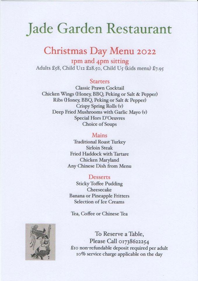 Menu at Jade Garden restaurant, Perth
