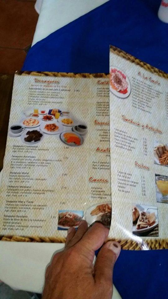 Carta de Mar y Tierra Restaurante, San Cristóbal de las Casas