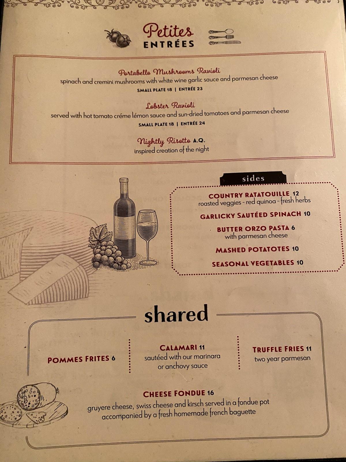 Menu at Cafe Bernard, Basalt, French Bistro Bakery Café
