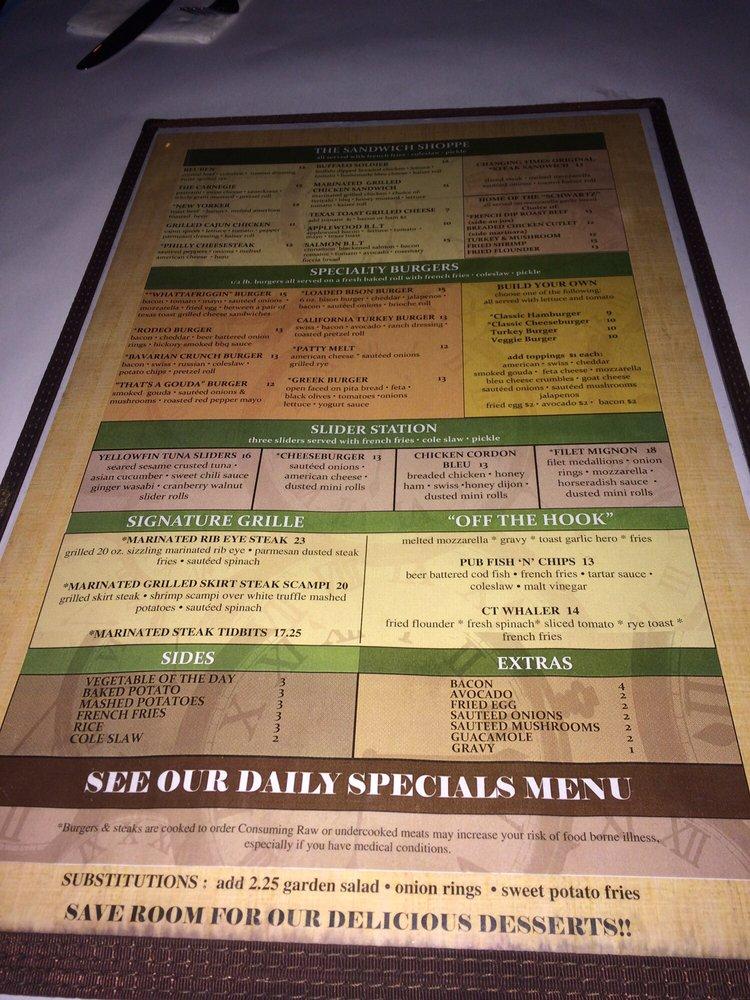 Menu at Changing Times Pub, Farmingdale