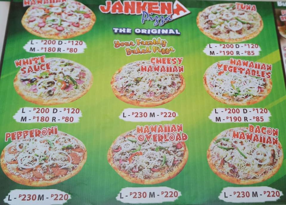 Menu at JANKEN PIZZA pizzeria, Iloilo City