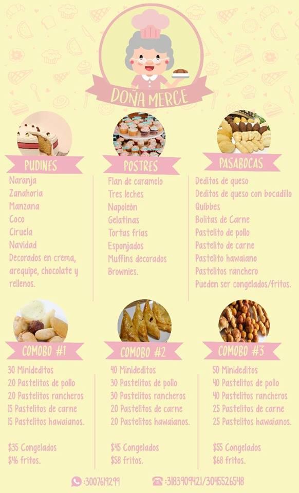 Menu at Repostería y Pastelería Doña Merce pub & bar, Barranquilla