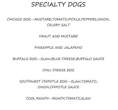 Menu at The Dog House, Casper