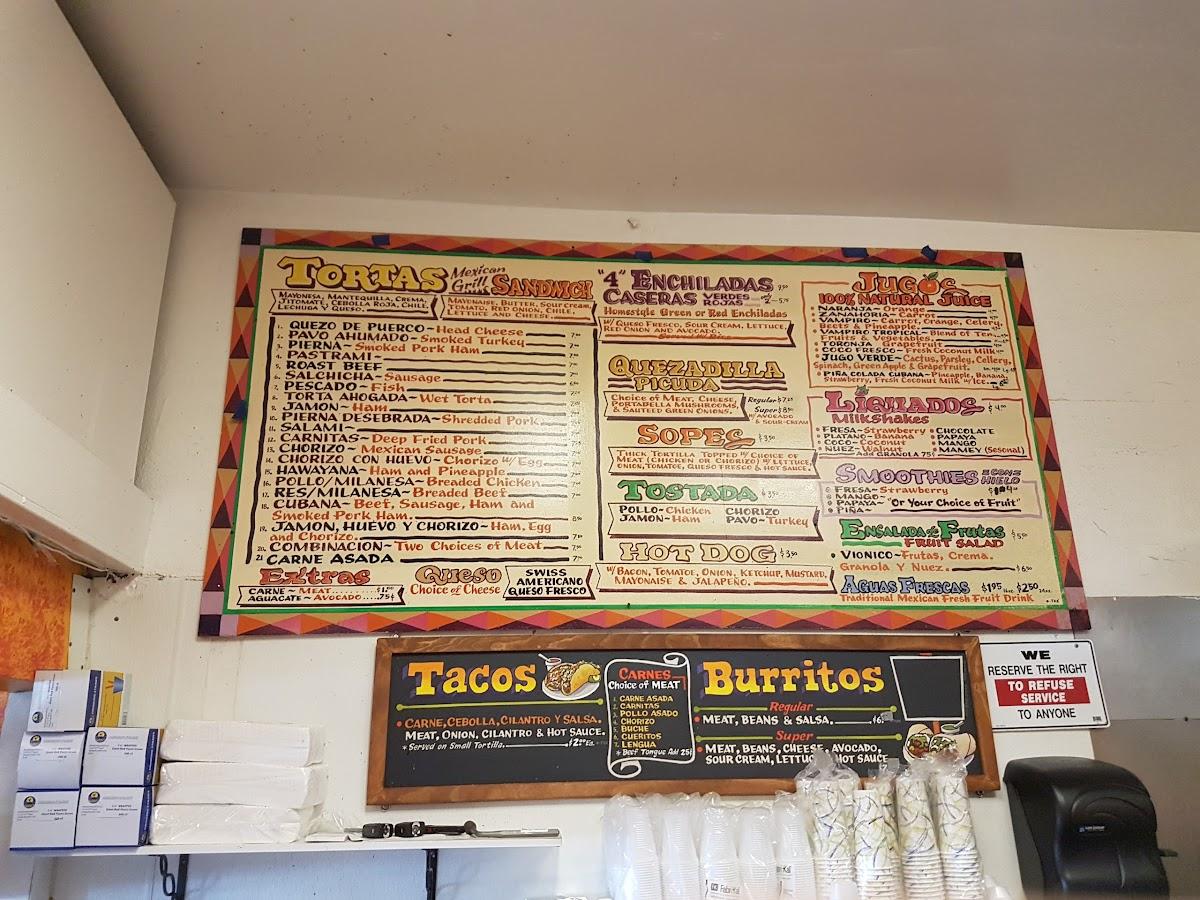 Menu at Tortas Los Picudos pub & bar, San Francisco
