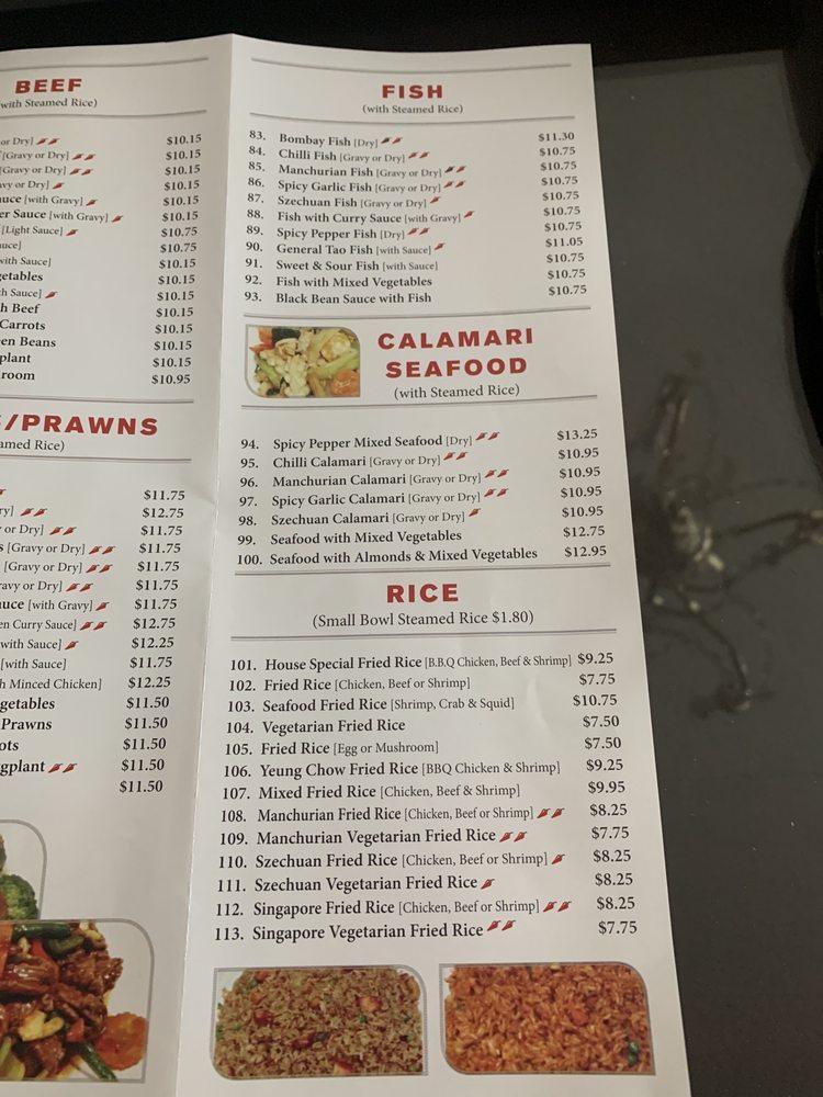 Menu at Golden Taste restaurant, Toronto