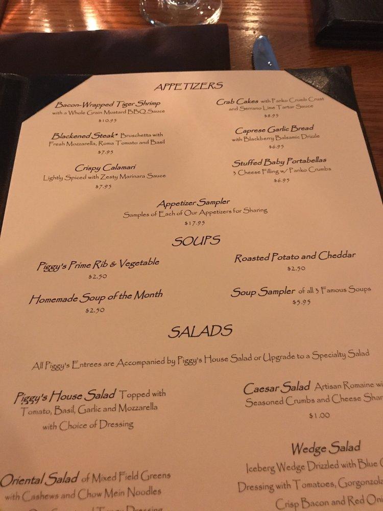 Menu at Piggy's Restaurant and Lounge, La Crosse