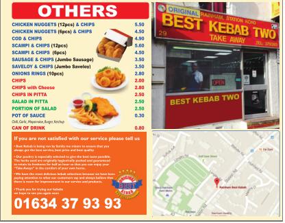 Menu at Rainham Best Kebab fast food, Gillingham