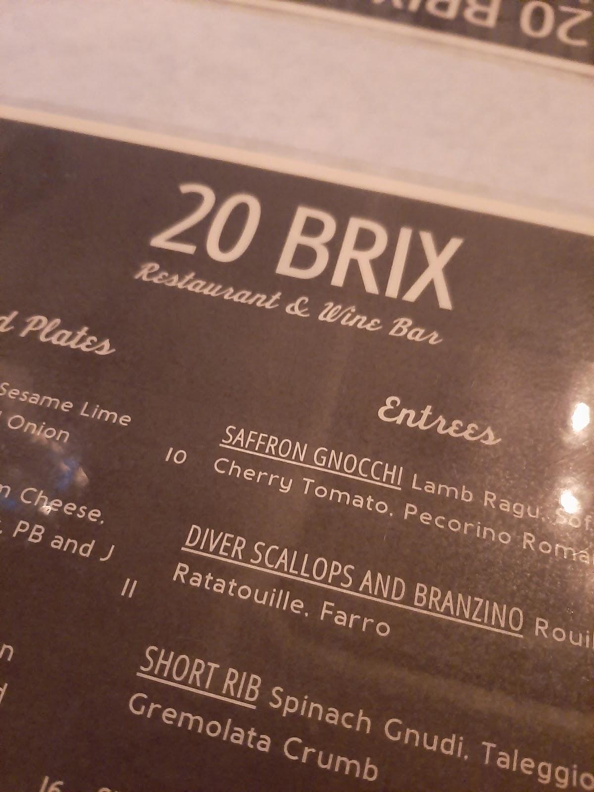 Menu at 20 Brix pub & bar, Milford, 101 Main St