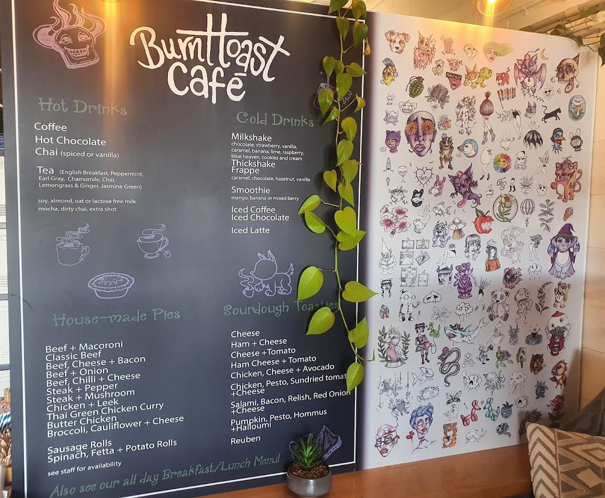 Menu at Burnt Toast restaurant, Cape Woolamai