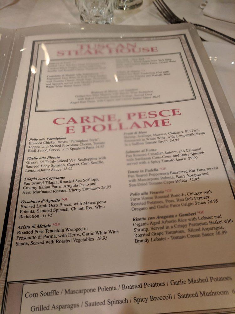 Menu at Carlucci Rosemont restaurant, Rosemont