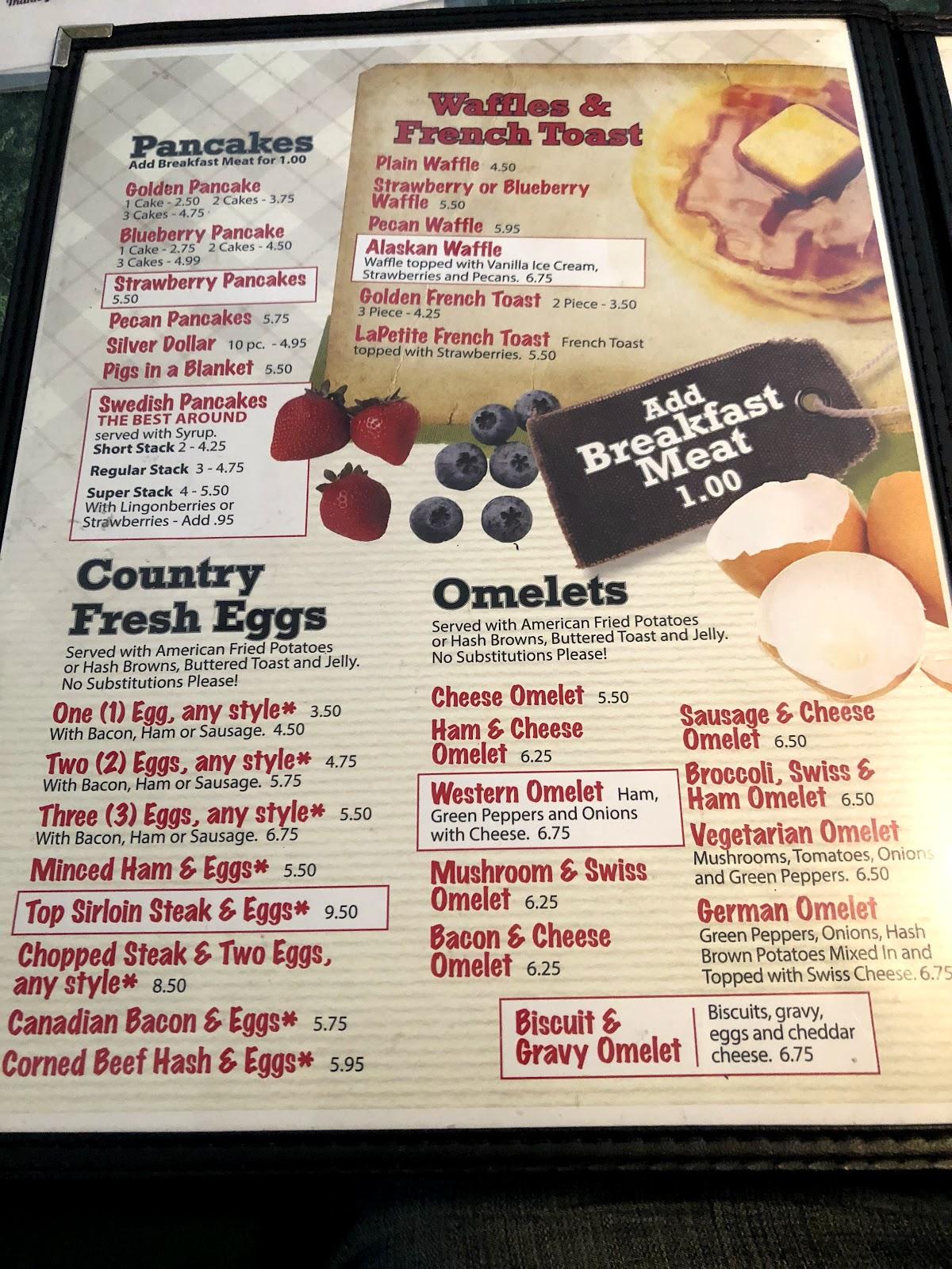Menu at Farmers Family Restaurant, Forreston
