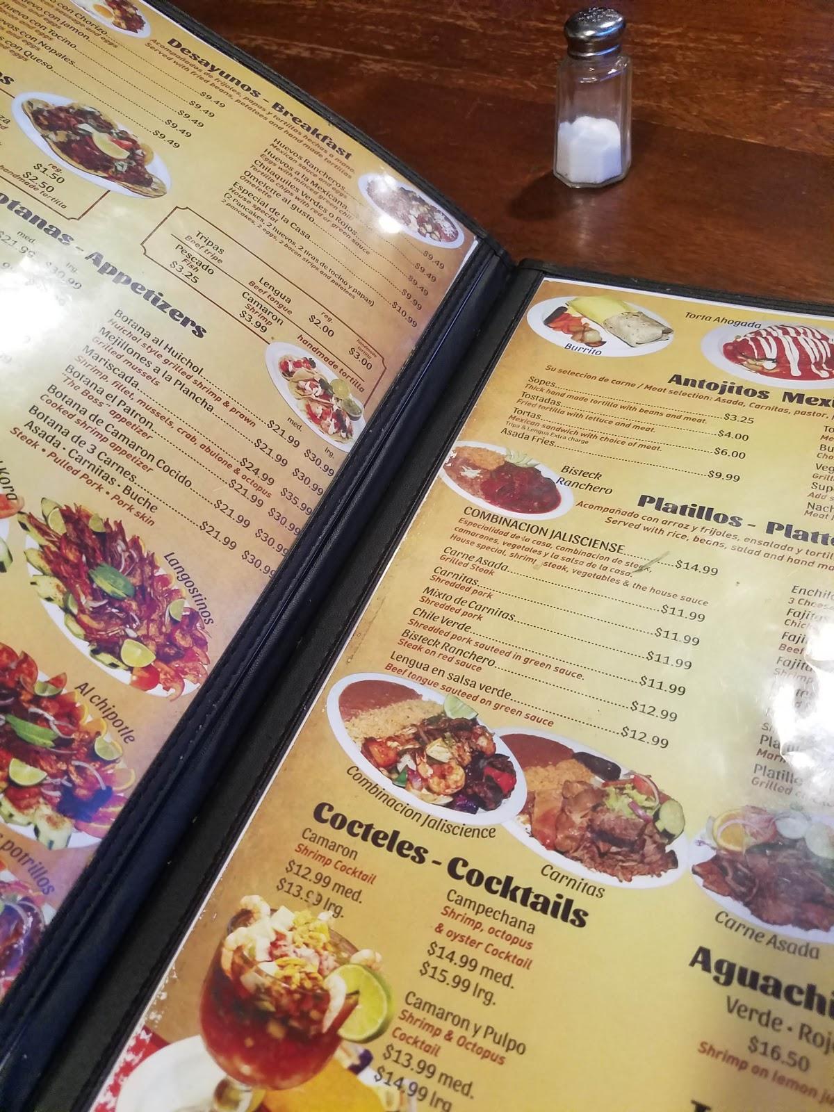 Menu at Los Dos Potrillos Restaurant, Salinas