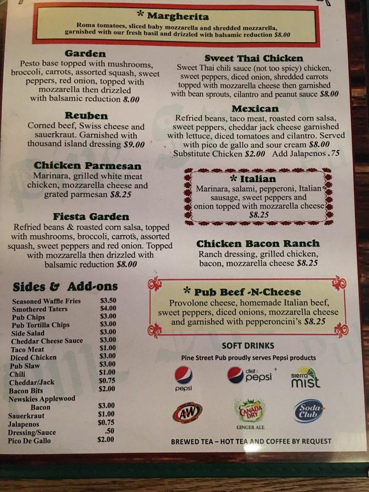 Menu at Pine Street Pub, Inverness