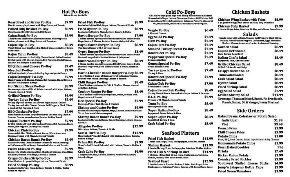 Menu at Po-Boy Express - Alexandria restaurant, Alexandria, Windsor Pl