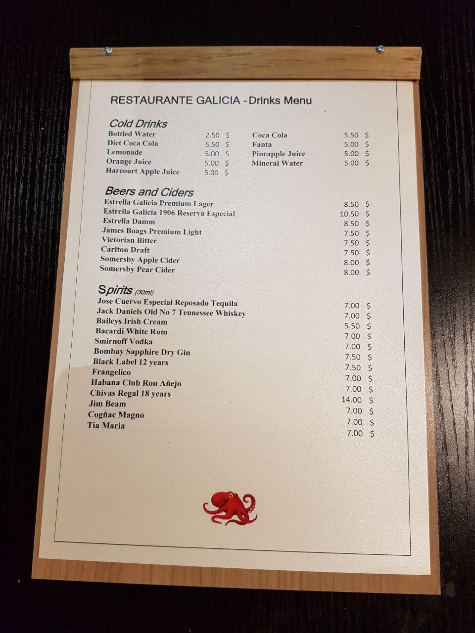Menu at Red Smoke Bendigo restaurant, Bendigo