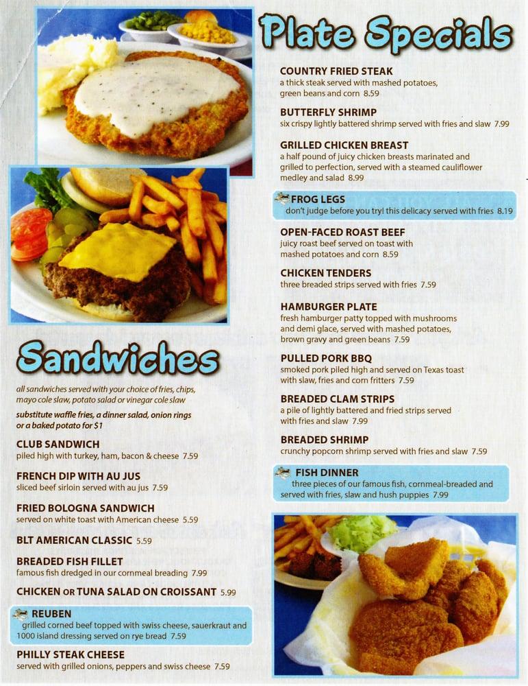 Menu at Sandy’s Place Restaurant, Scott City, Nash Rd