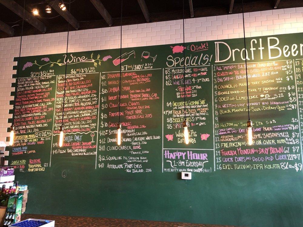 Menu at The Whining Pig Gilbert pub & bar, Gilbert