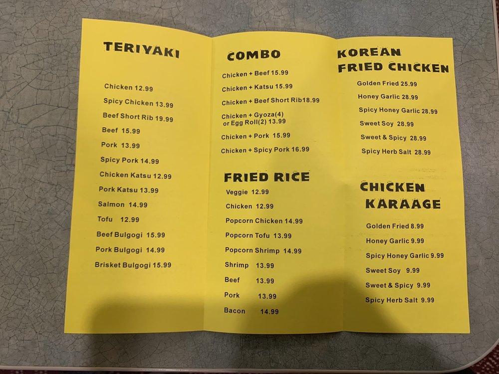 Menu at BEST TERIYAKI restaurant, Port Orchard