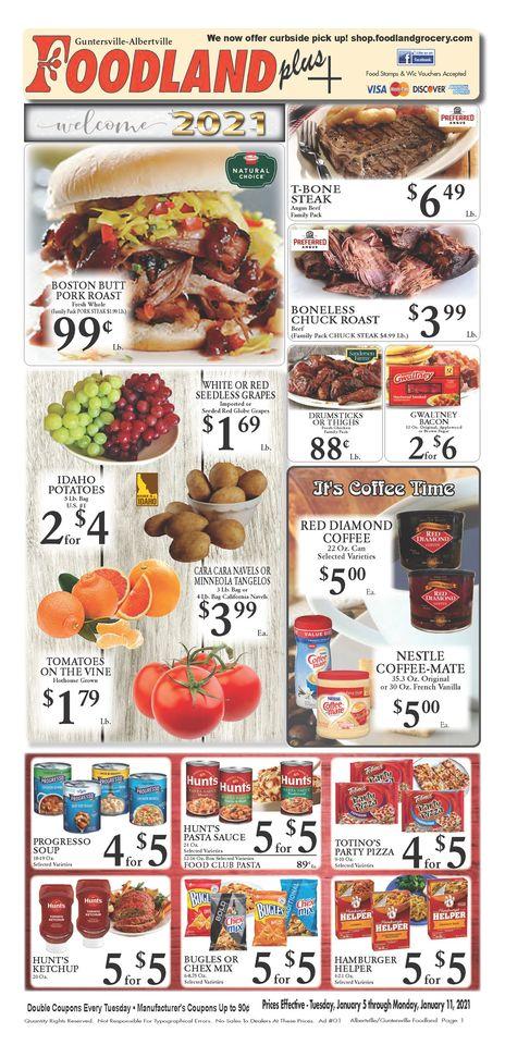 Menu at Foodland Plus, Guntersville