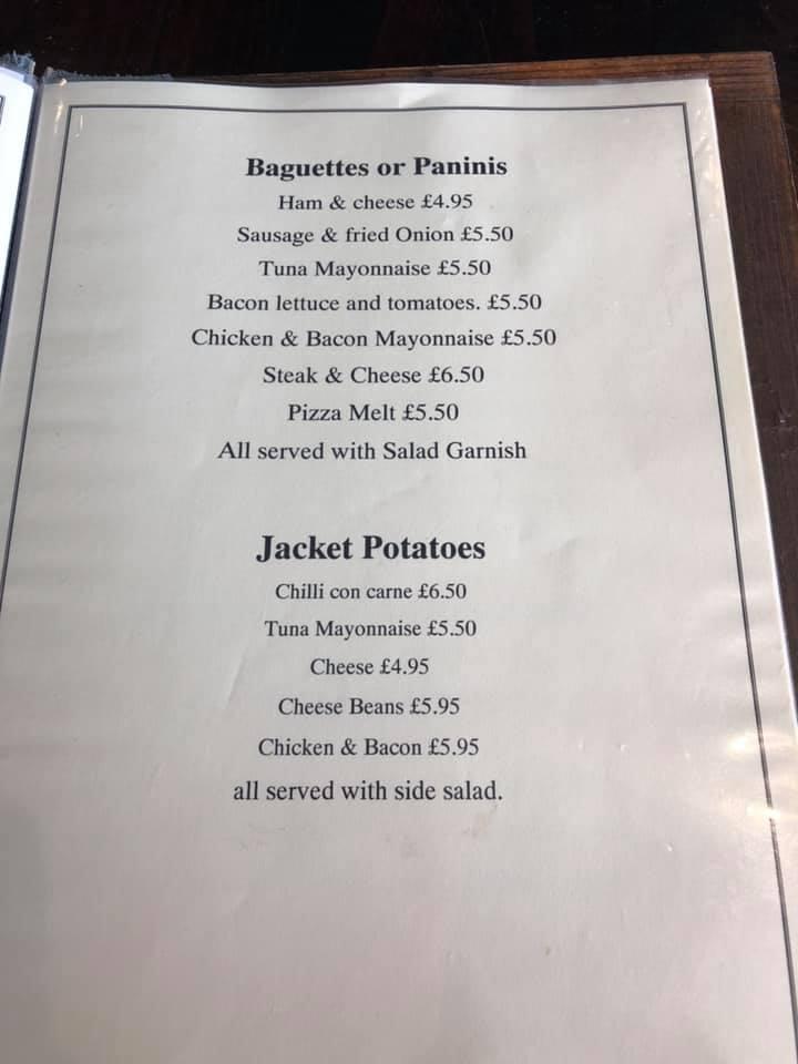Menu at Clay Pigeon pub & bar, Chelmsford