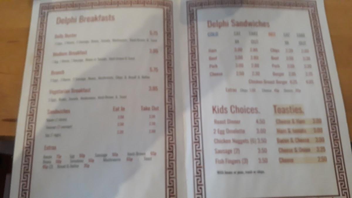 Menu at Delphi Restaurant Ltd. Wakefield, Wakefield