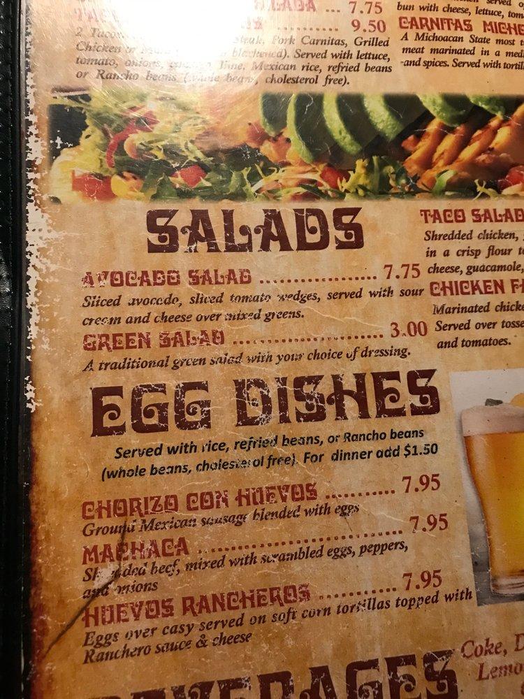 Menu at Fiesta Azteca Mexican Restaurant, Melbourne, 850 N Wickham Rd