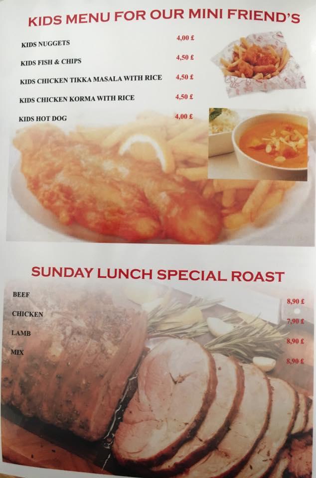 Menu at Flame Grill Tex-Mex Indian Restaurant, Gibraltar