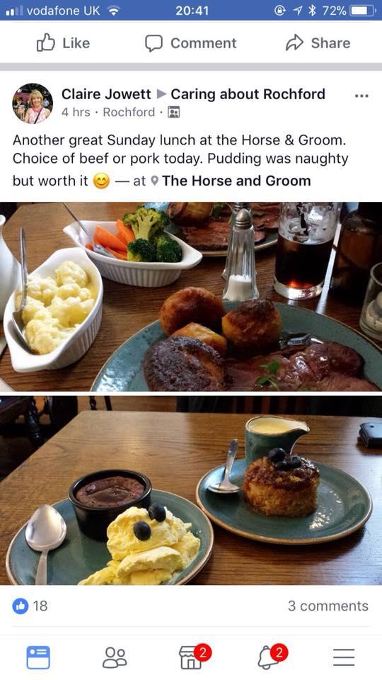 Menu at The Horse and Groom Pub, Rochford