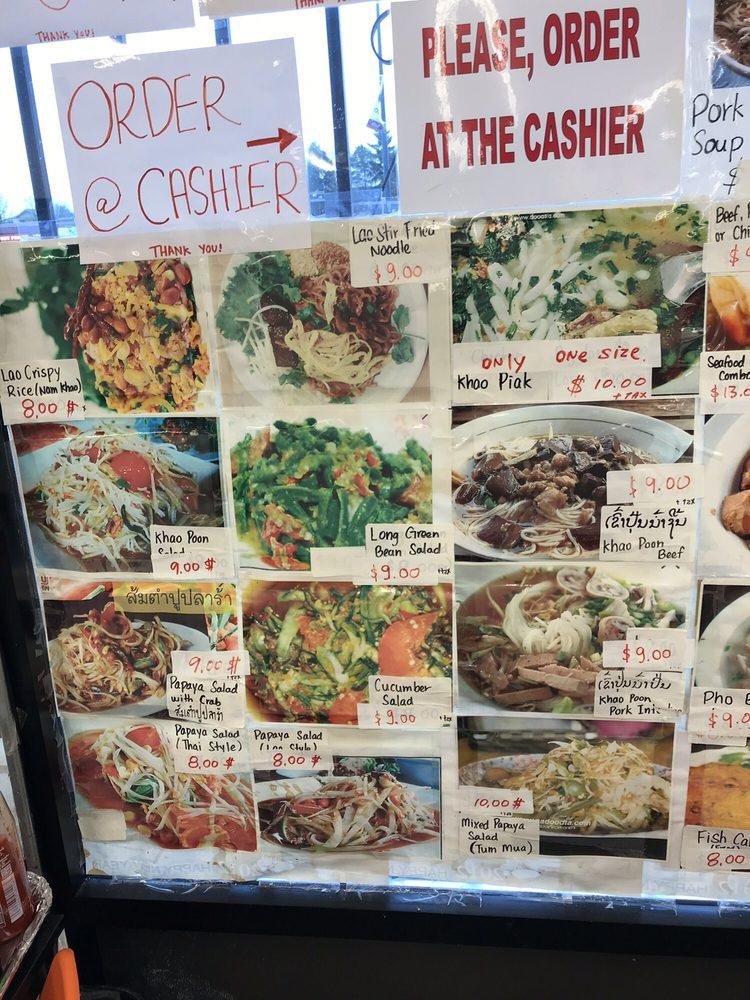 Menu at Vientiane Grocery restaurant, Seattle