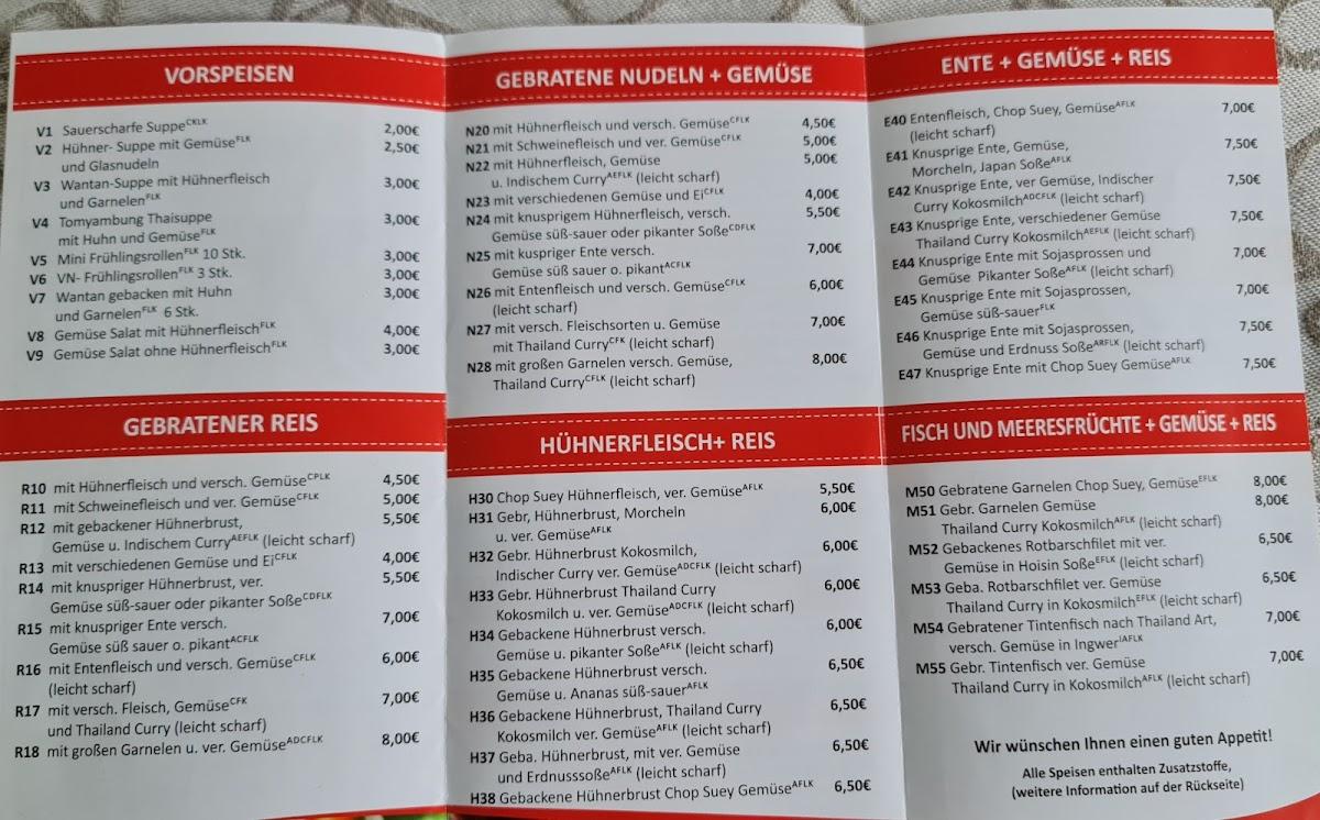 Menu at Viet Street restaurant, Arnstadt