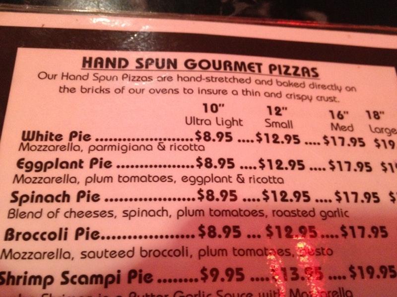 Menu at Vito & Michael's Pizzeria, Saint Pete Beach