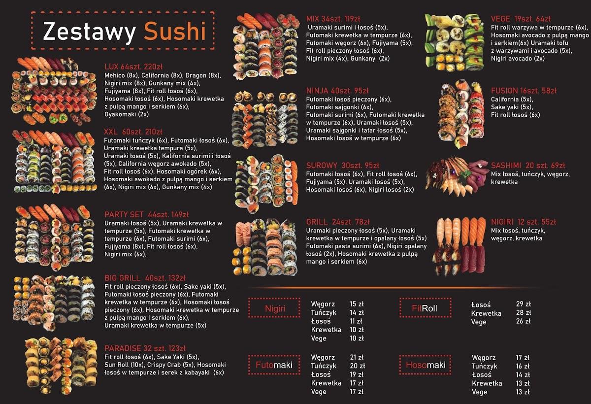 Carta de YAKUZA SUSHI BAR CHOJNICE, Chojnice