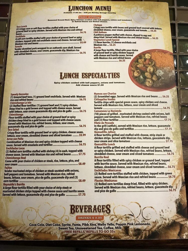 Menu at Hacienda Coyotes Grill restaurant, Terre Haute, S 3rd St